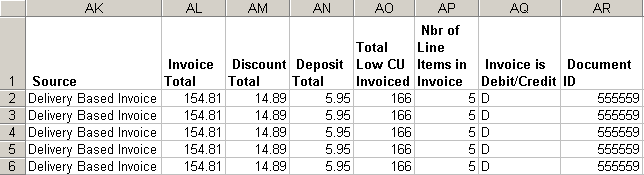 sample - deliv inv - delivery invoice csv